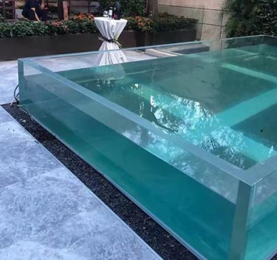 China Custom Large Size Clear Acrylic Pool Wall for Infinity Edge Swimming Pool Hotel Villa Resort for sale