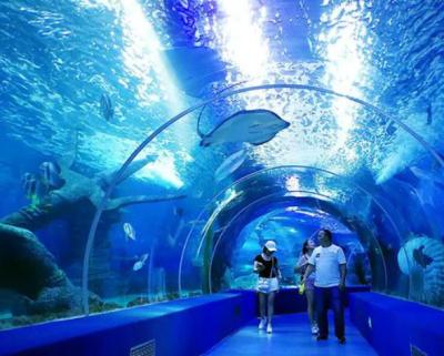 China Heavy Duty Thick Cast Acrylic Sheet Large Transparent Panel for Aquarium  Oceanarium Tunnel Underwater Viewing Windows for sale