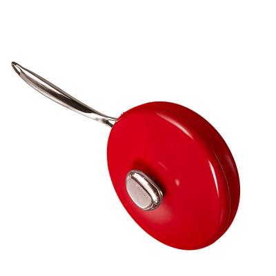 Cina Wok di frittura di alluminio a 10 pollici 6.1cm di induzione di Pan Flat Bottom Non Stick in profondità in vendita