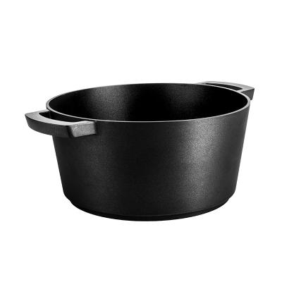 Cina Vaso 1.4kg Oven Safe del riscaldamento del latte del vaso 4L della minestra del nero della lega di alluminio in vendita