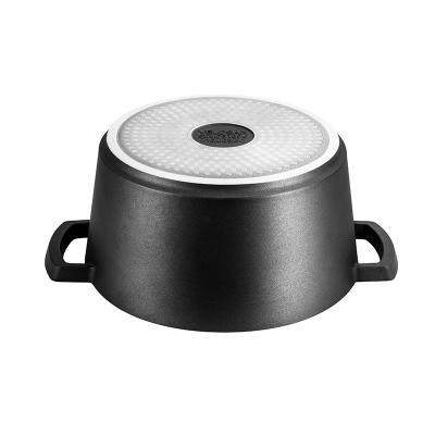 Cina vaso di riserva nero del vaso 4L della minestra di altezza di 12.3cm con la copertura di vetro temperata in vendita