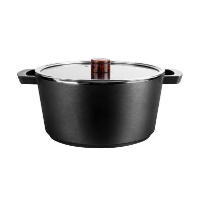 Cina vaso di riserva nero del vaso 4L della minestra di altezza di 12.3cm con la copertura di vetro temperata in vendita
