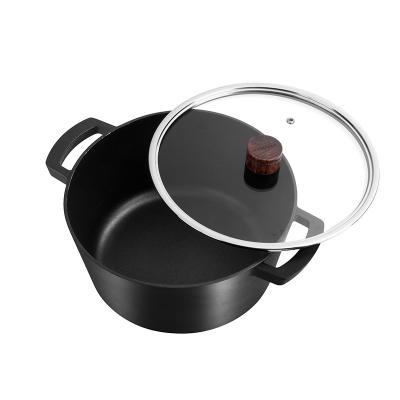 Cina vaso di riserva nero del vaso 4L della minestra di altezza di 12.3cm con la copertura di vetro temperata in vendita