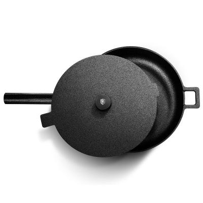 Cina Di meno fumano non la padella del ghisa del bastone intorno alla maniglia inferiore della nitrurazione 19cm del gas del wok in vendita