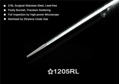 China 0.35mm 0.30mm 1205RL 5 Round Liners Sterile Tattoo Needles 5RL Pre - Made Textured Tattoo Needles Soldered On Bar for sale
