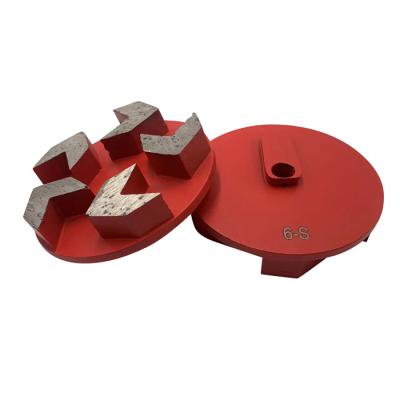 China Husqvarna Redi-Lock Compatible Segmentos de flechas de 3' 5S Metal Bonded Pucks de molienda de diamantes para molienda áspera de diferentes pisos de hormigón de dureza en venta