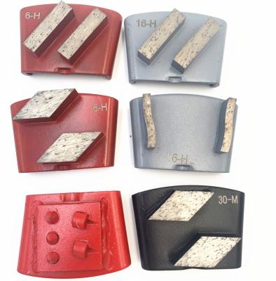 China HTC EZ Change Slide On Double Diamond Segments Concrete Terrazzo Floor Dry/wet Grinding Shoes en venta