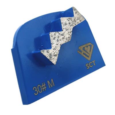 China Lavina Onfloor EDCO Slim Fit Trapezoid Single Zig Zag Diamond Segment Concrete Terrazzo Floor Aggressive Grinding Shoes for sale