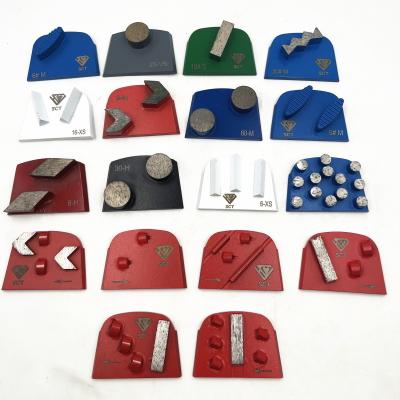 China Lavina Onfloor EDCO Slim Fit Trapezoid Single Zig Zag Diamond Segment Concrete Terrazzo Floor Aggressive Grinding Shoes for sale