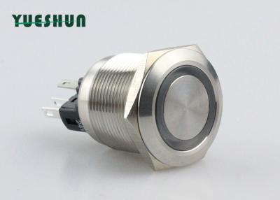 China O diodo emissor de luz de travamento impermeável da tecla iluminado, Metal o interruptor de tecla de 6 Pin à venda