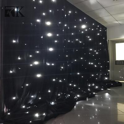 China Cheap Decorative Fireproof Velvet Fabric LED Light Drop Curtain for sale