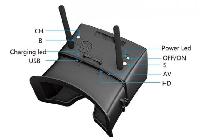 Short Delay Comfortable FPV Drone Goggles With AV In For Toys 4.3" Large Screen