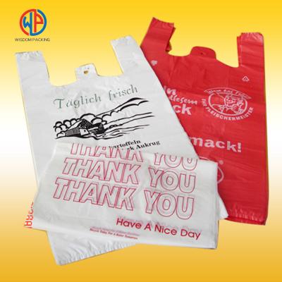 China Wholesale printed /striped T-shirt bags for shopping or packing for sale