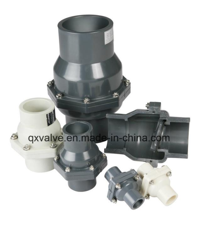 Water Supply Gray Color PVC Swing Check Valve DIN Standard