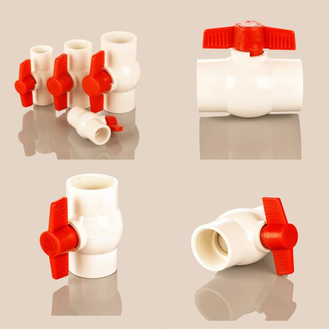 Plastic Material Pool Valve Socket Ball Valve PVC Compact Ball Valve