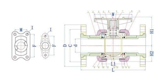 150psi Plastic Pph True Union Ball Valve with Flange Type
