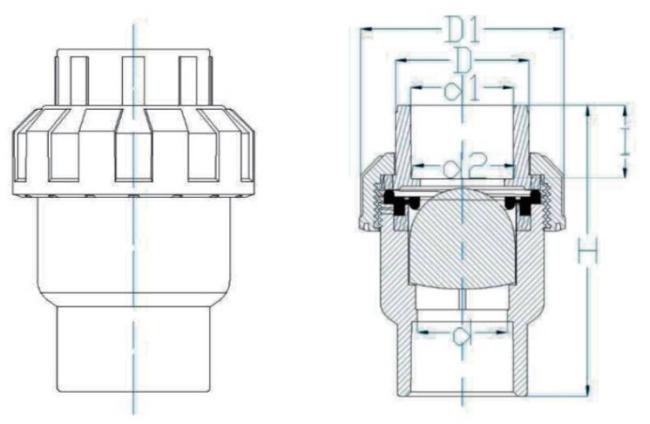 Customized UPVC PVC One Way No Return Check Valve