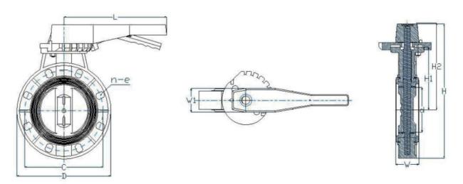 Wholesale 50mm-200mm PVC UPVC Wafer Type Butterfly Valve for Industrial Use