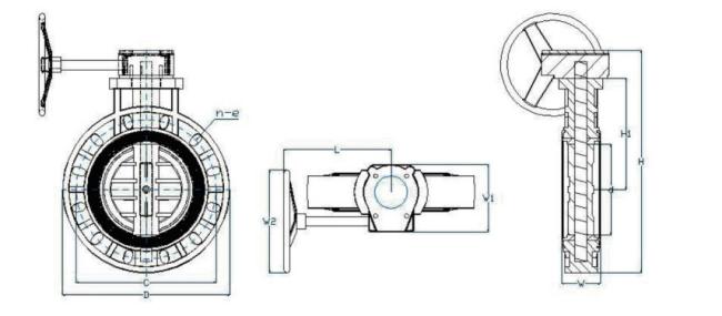 OEM Plastic PVC Manual Turbine Gear Type Flange Butterfly Valve
