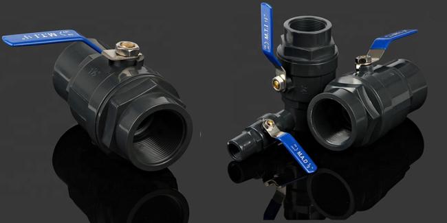 Chinese Red Steel Handle New Products PVC 2 PCS Ball Valve for Plumbing System
