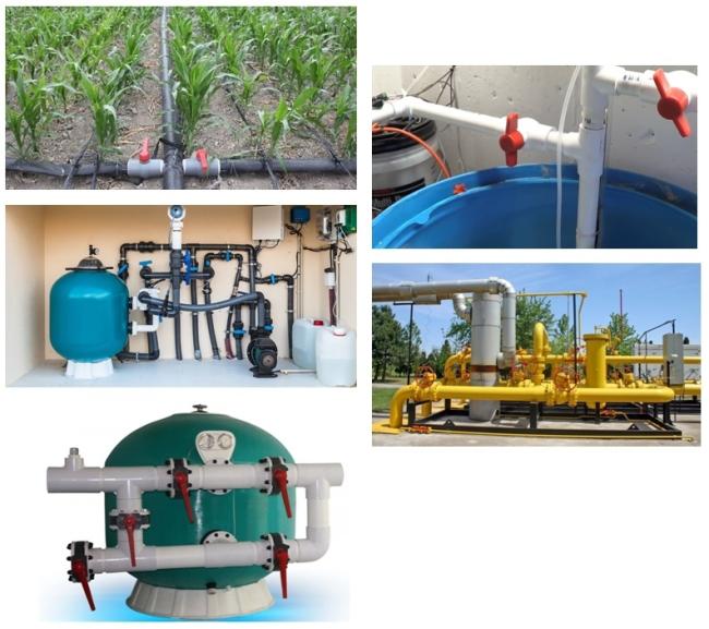 2" Plastic Handle Dark Grey 2PCS Ball Valve