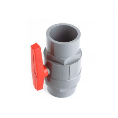 Grey Two Piece Ball Valve Plastic Ball Valve with Plastic or SS304 Handle