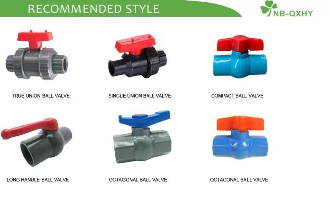 1/2&quot; to 4&quot; Socket Threaded PVC Two PCS Ball Valve with Ss Handle