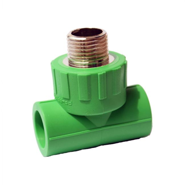 Pipe Fitting PPR Male Tee with Brass Insert