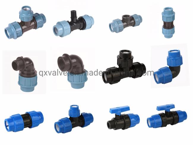 Irrigation Valve Compression PP Fittings with Water Union Ball Valve