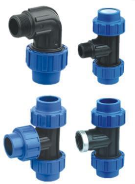 Blue Water PP/Polypropylene Elbow Compression Tube Fitting for Irrigation