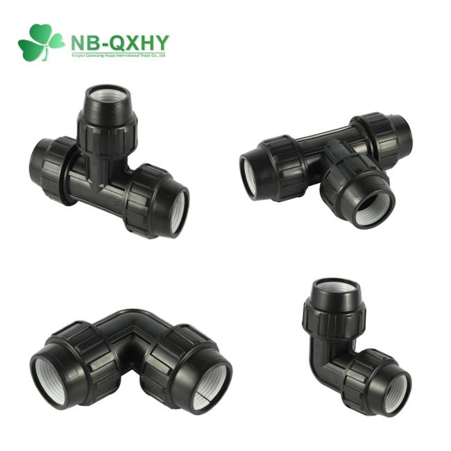 Black Irrigation Radiation Protection Polypropylene Hose PP Compression Elbow Fitting