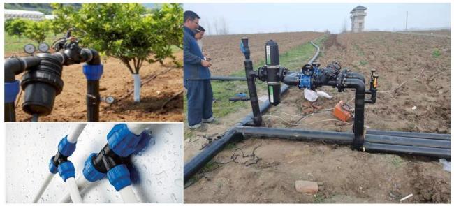 Black Irrigation Radiation Protection Polypropylene Hose PP Compression Elbow Fitting