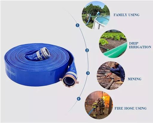 Tasteless High Pressure Resistance Plastic Layflat Hose Agriculture Industry