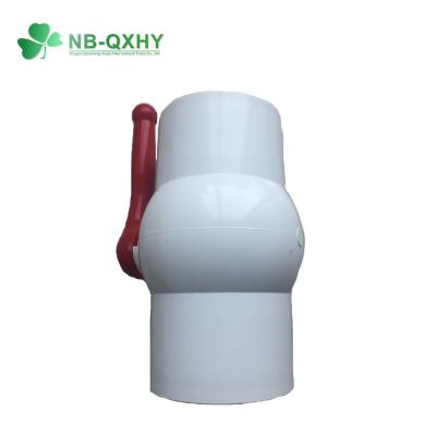 Cina QX01 Valvola a scarico 100% materiale grezzo Socket Valvola a sfera in PVC con maniglia ABS in vendita