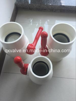 Cina QX01 Valvola a scarico 100% materiale grezzo Socket Valvola a sfera in PVC con maniglia ABS in vendita
