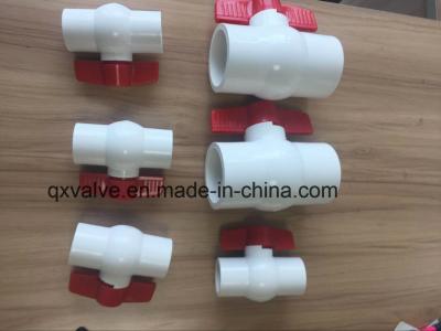 中国 簡単にオープン 閉じる 4 インチ 白色 PVC ボール バルブ 接着形とDIN 標準 販売のため
