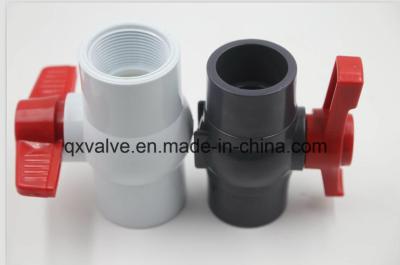 China Formulário de ligação da válvula de água Glue Red Handle UPVC PVC Compact Ball Valve com ABS Handle à venda