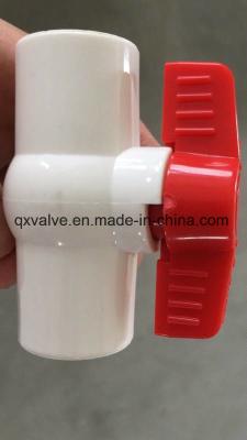 China Formulário de ligação da válvula de água Glue Red Handle UPVC PVC Compact Ball Valve com ABS Handle à venda