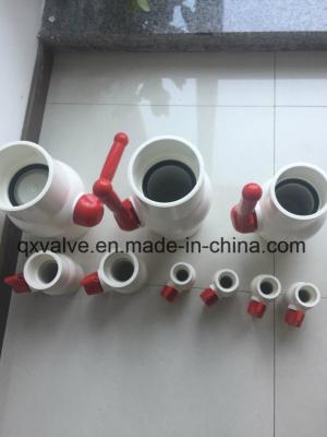 Cina Dn25 Valvola a sfera in PVC per irrigazione Modalità di guida manuale Pn25 Pressione nominale Colore bianco in vendita