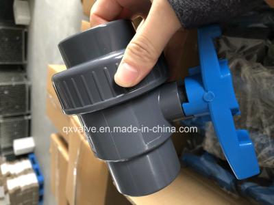 China Industriële toepassing UPVC enkelvoudige kogelklep F/M F/F met rechtdoorlopend kanaal Te koop