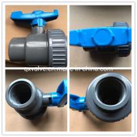 China Sample Plastic Drawing Blue Handle True Double Union Ball Valve for Normal Temperature for sale