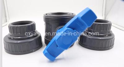 Cina Nuova maniglia di plastica blu EPDM gomma PVC palla PVC maniglia Valvola palla Union vera in vendita
