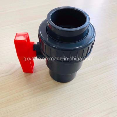 Cina Valvola a sfera di unione singola in PVC DIN Pn16 per temperatura normale e funzione di spegnimento in vendita