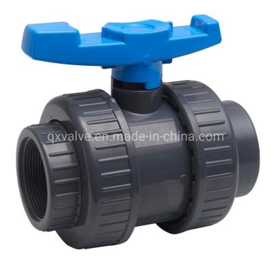 Cina Valvole a sfera di plastica in PVC singola doppia unione per piscina in vendita