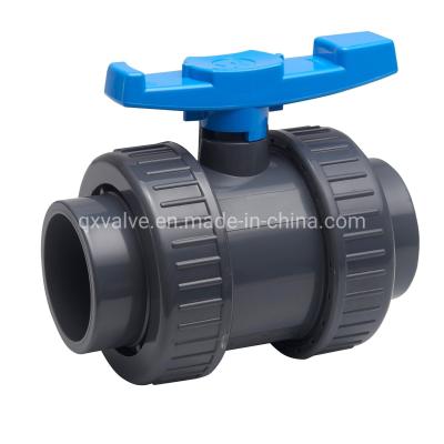 China UPVC/PVC Socket Single/Double Union Ball Valve voor watervoorziening Te koop