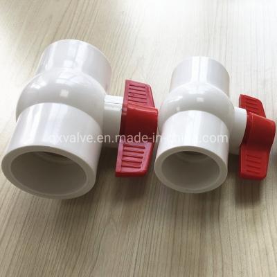 Cina Plastico 1/2 prime prime Butterfly Handle PVC Valvola a sfera bianca con funzione Blow-Down in vendita