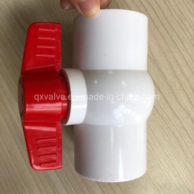 Cina Plastico 1/2 prime prime Butterfly Handle PVC Valvola a sfera bianca con funzione Blow-Down in vendita