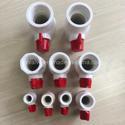 Cina Plastico 1/2 prime prime Butterfly Handle PVC Valvola a sfera bianca con funzione Blow-Down in vendita
