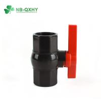 China Highly Durable ANSI Socket Red Handle White PVC Compact Ball Valve with UV Protection for sale