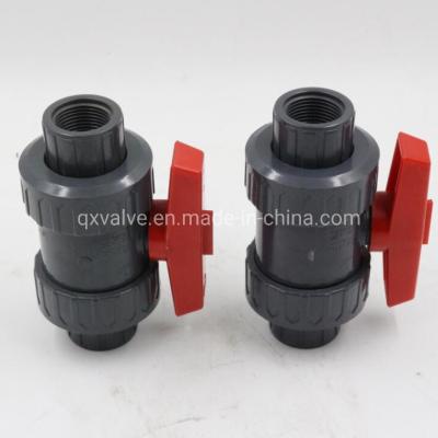 Cina Temperatura Temperatura normale Grigio chiaro PVC Valvola a sfera True Union con manico rosso in vendita